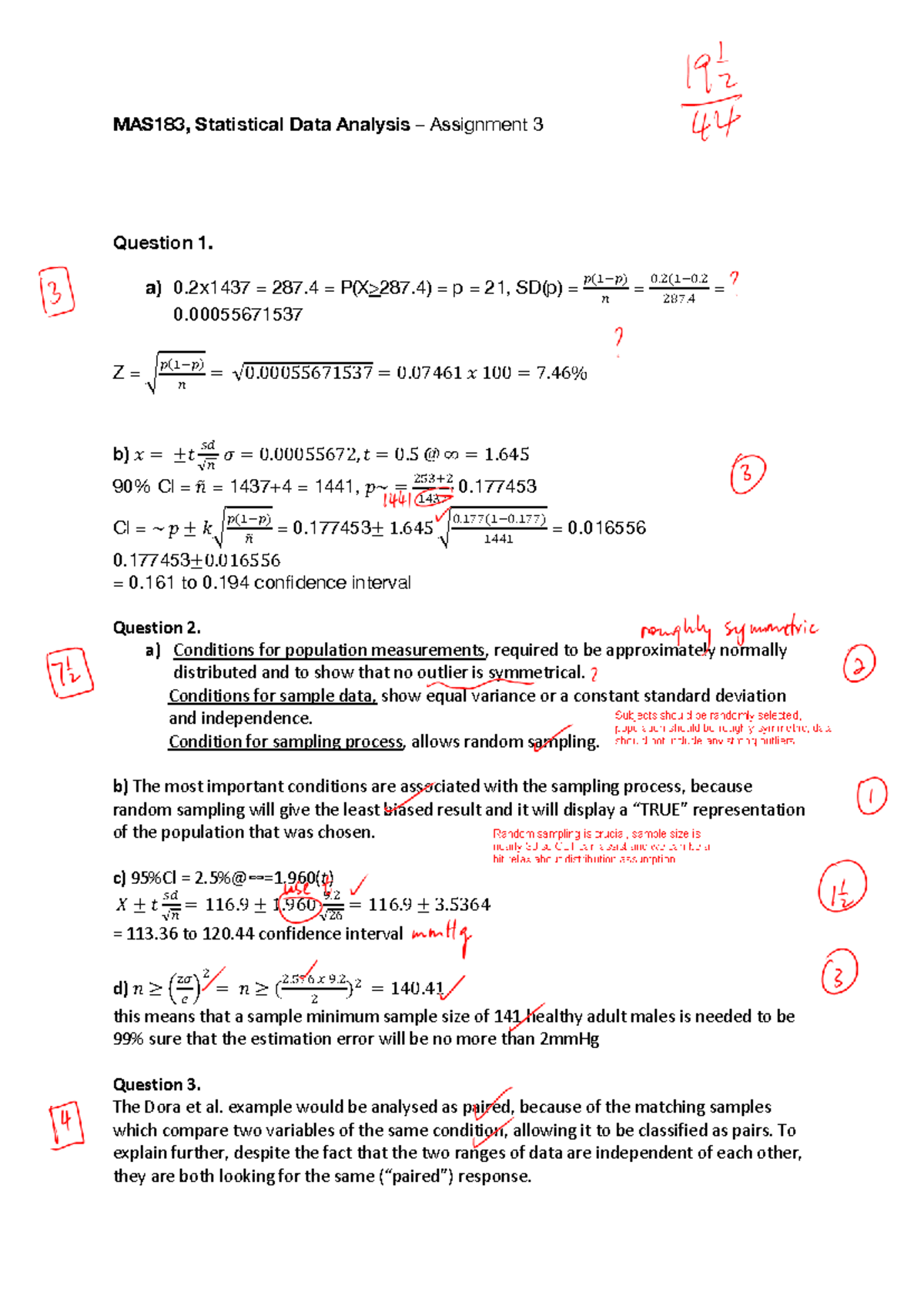Mas183 Assign 3 Answers Warning Tt Undefined Function 32 Mas183 Statistical Data Analysis