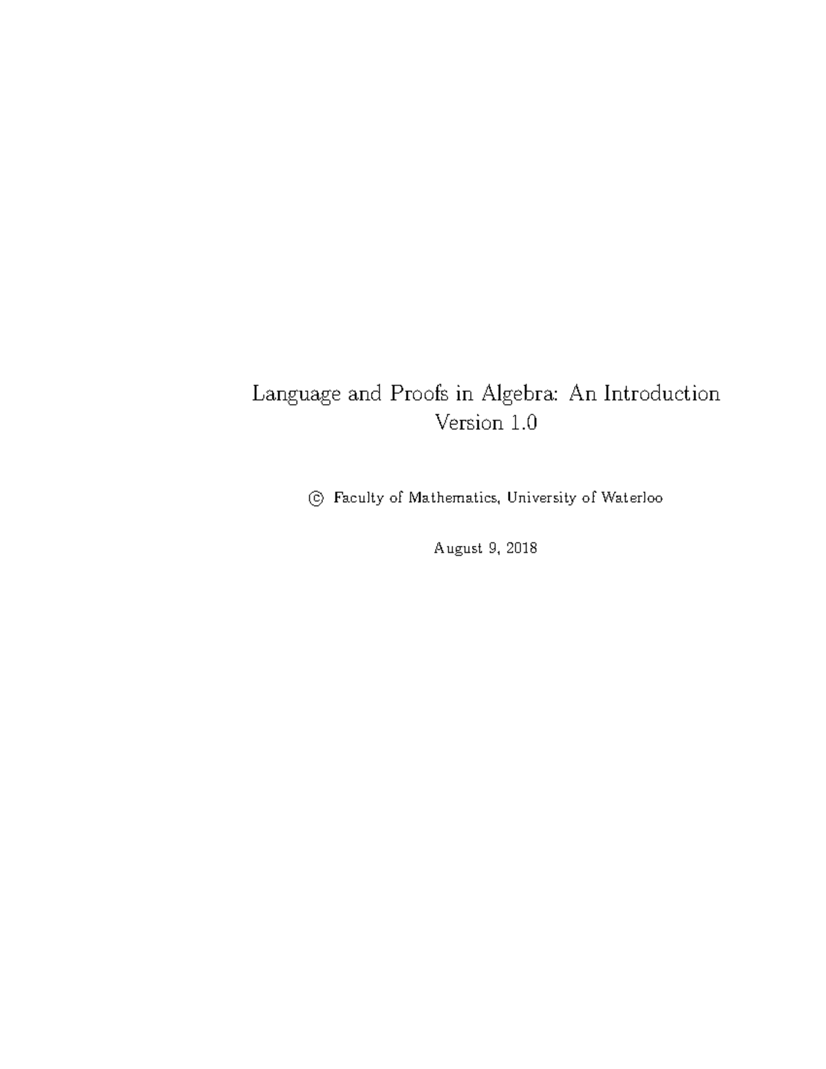 Course Notes Language And Proofs In Algebra An Introduction Version course-notes-language-and-proofs-in-algebra-an-introduction-version