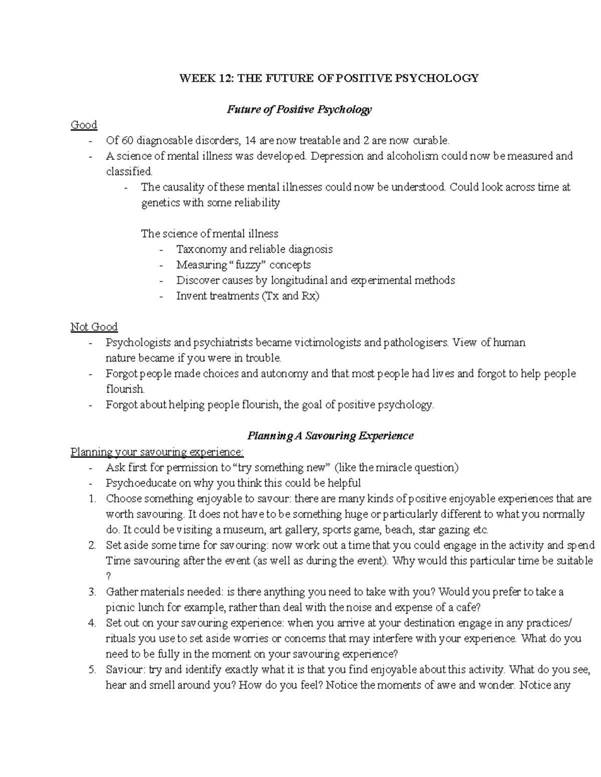 COU301 WEEK 12 THE Future OF Positive Psychology Tutorial - WEEK 12 ...