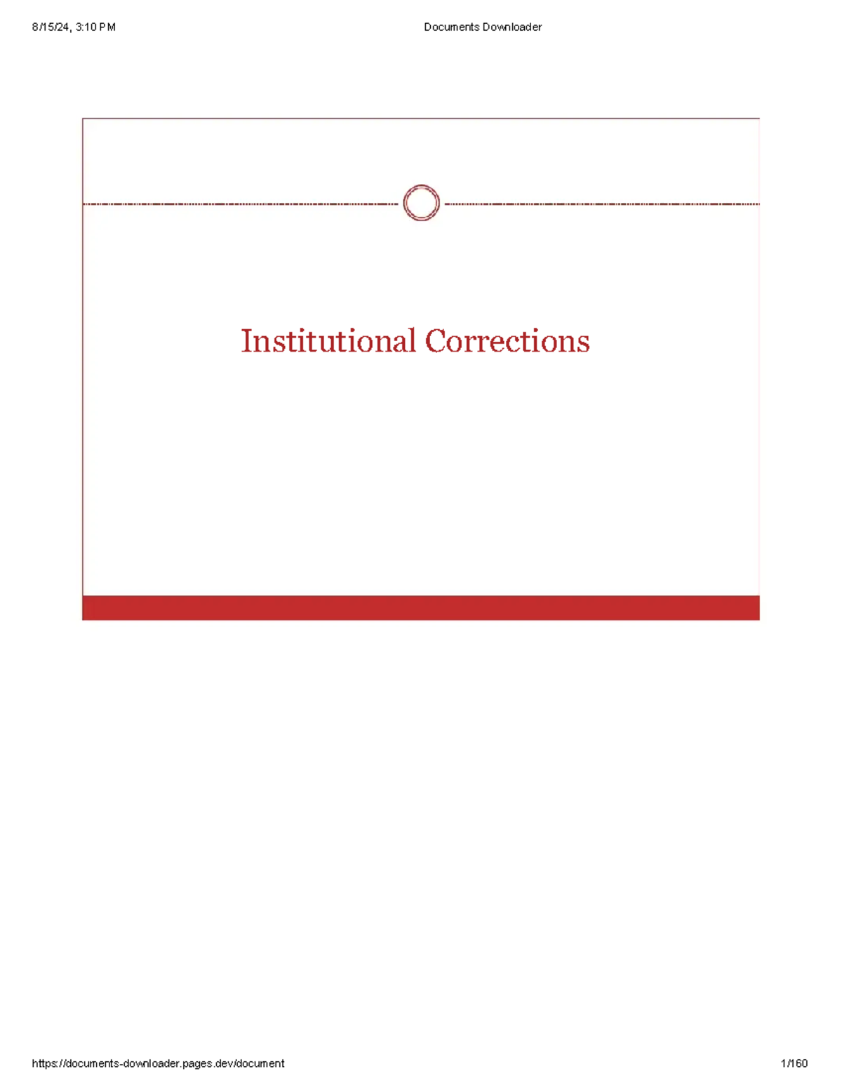 555555555555 - lecture notes - Institutional Corrections Institution ...