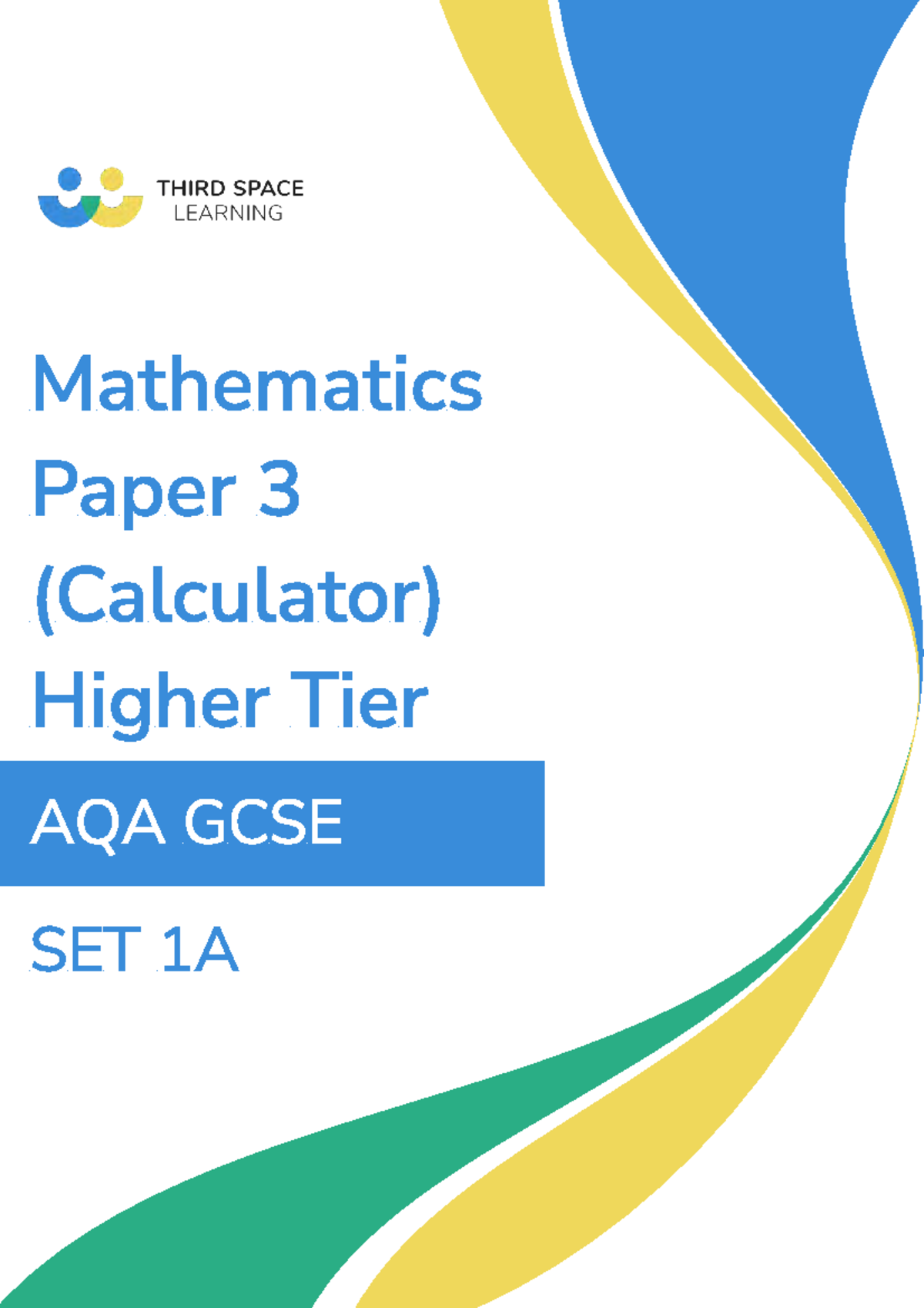 AQA SET 1A Higher Paper 3 - Mathematics Paper 3 (Calculator) Higher ...