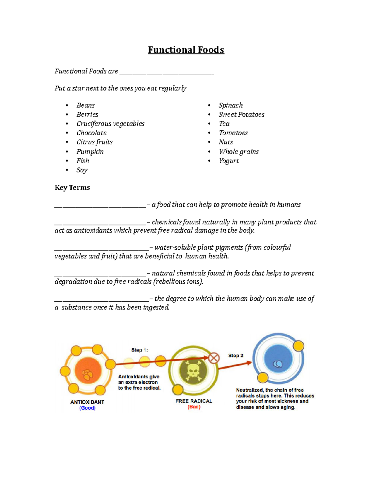 Functional Foods Notes - Functional Foods Functional Foods are