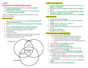 Module 2 Facltating Learner- Centered Teaching 2021 - Facilitating ...