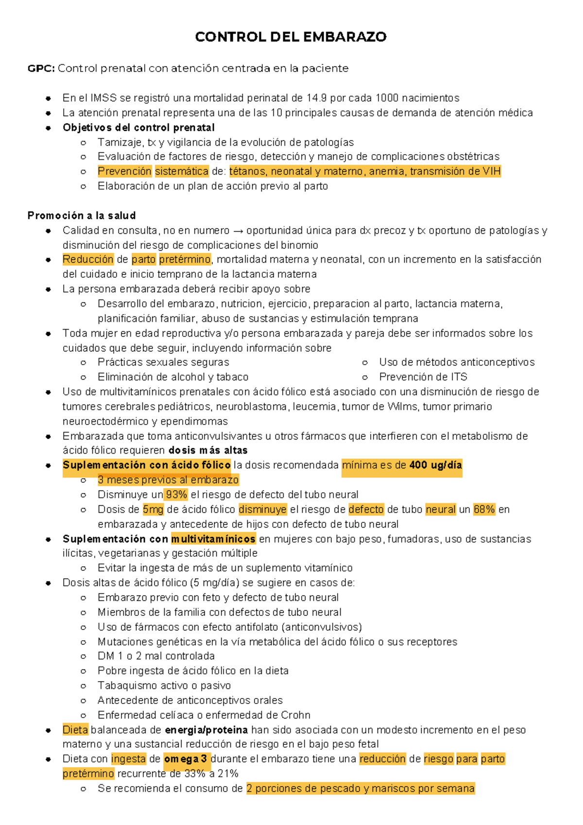 Control DEL Embarazo - CONTROL DEL EMBARAZO GPC: Control prenatal con ...