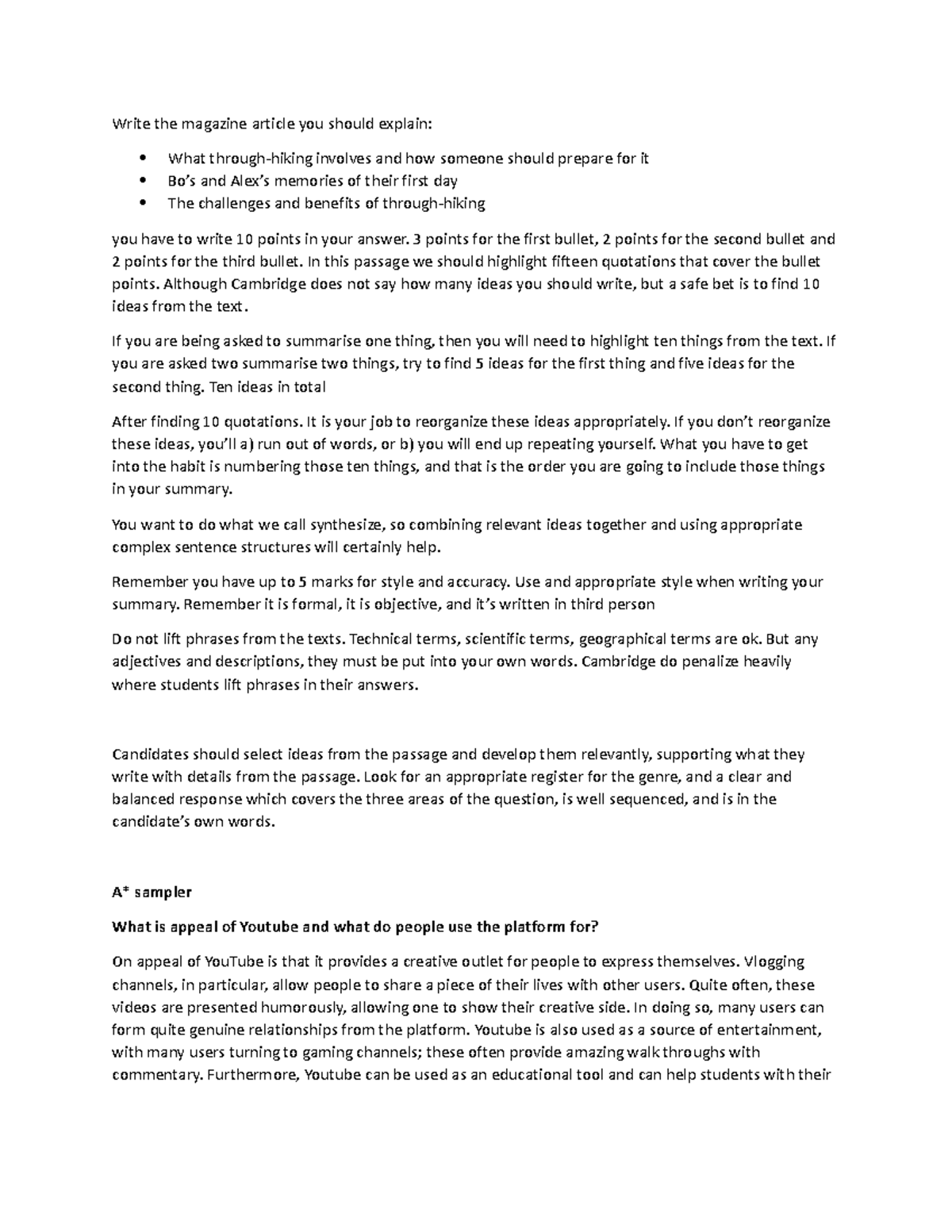 How to summarise ( Igcse) - Write the magazine article you should ...