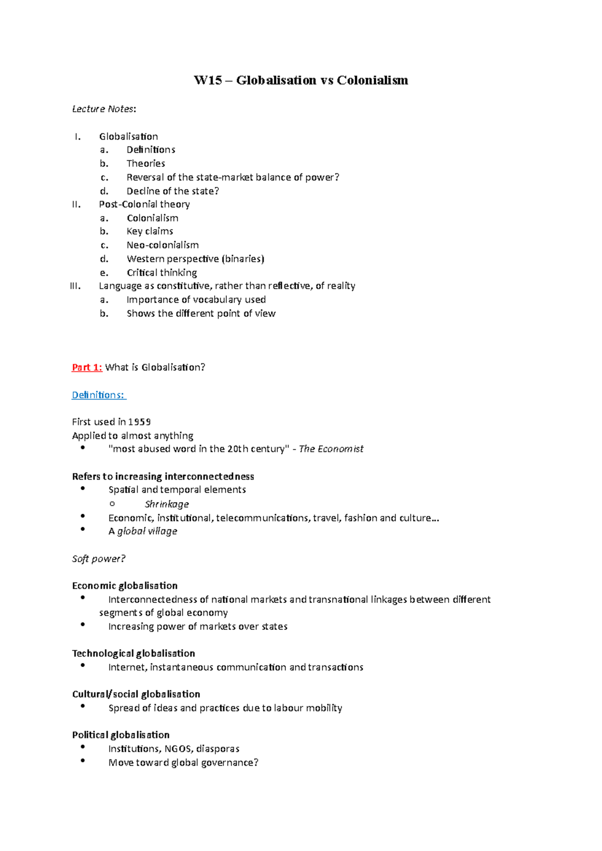 W15 - Globalisation vs Colonialism - W15 – Globalisation vs Colonialism ...