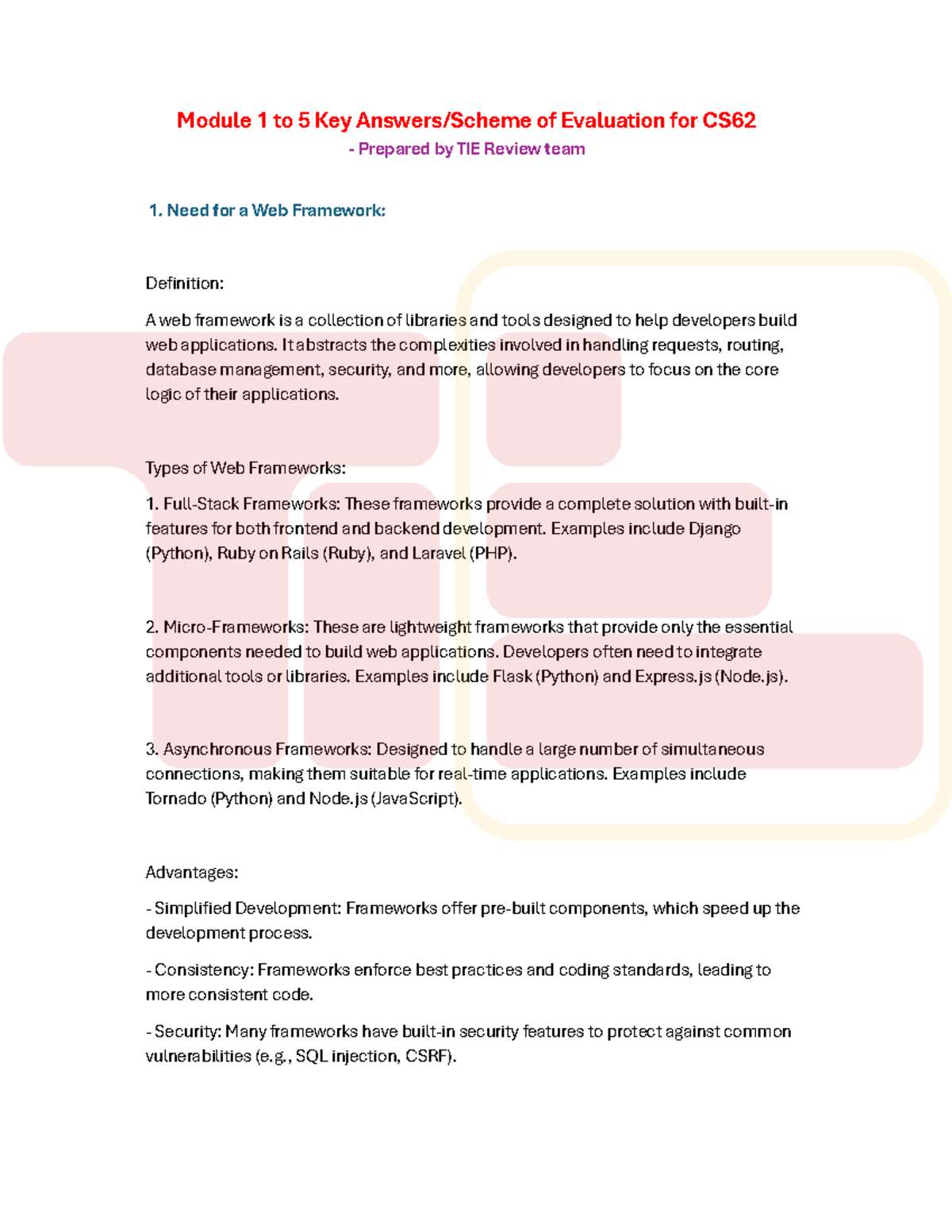 21CS62 KEY Answers - This are some important question papers - Module 1 ...