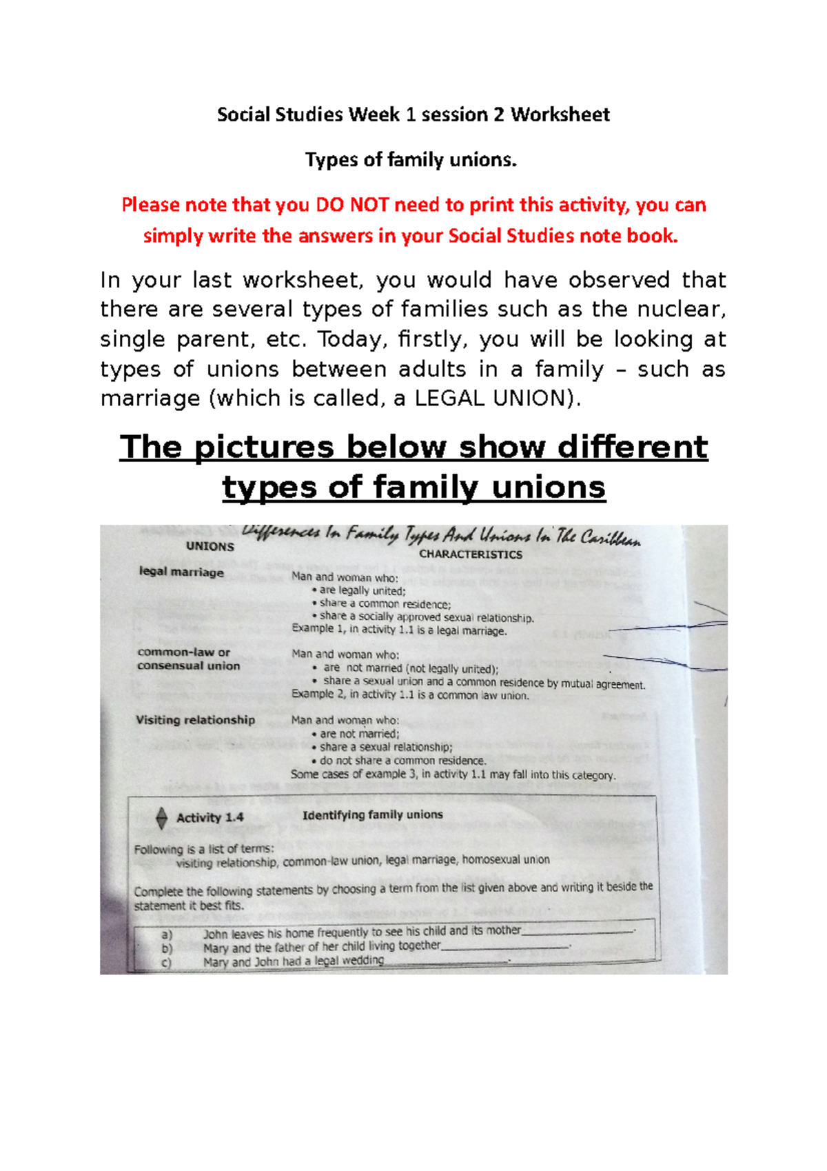 Social Studies Week 1 session 2 Worksheet - Social Studies Week 1 ...