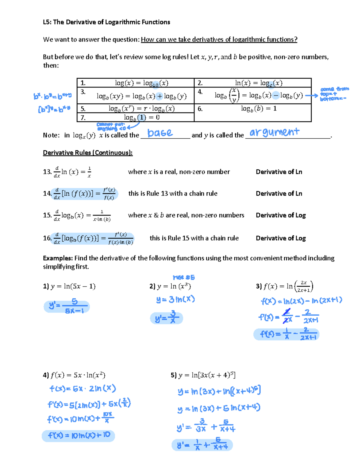 Lecture 5 - instructor Leslie Rodriguez - L5: The Derivative of ...