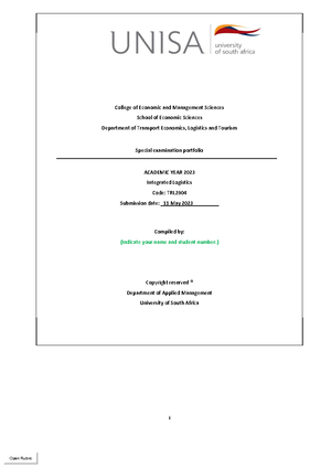 TRL2604 Examination 2021 1 - TRL2604 - Unisa - Studocu