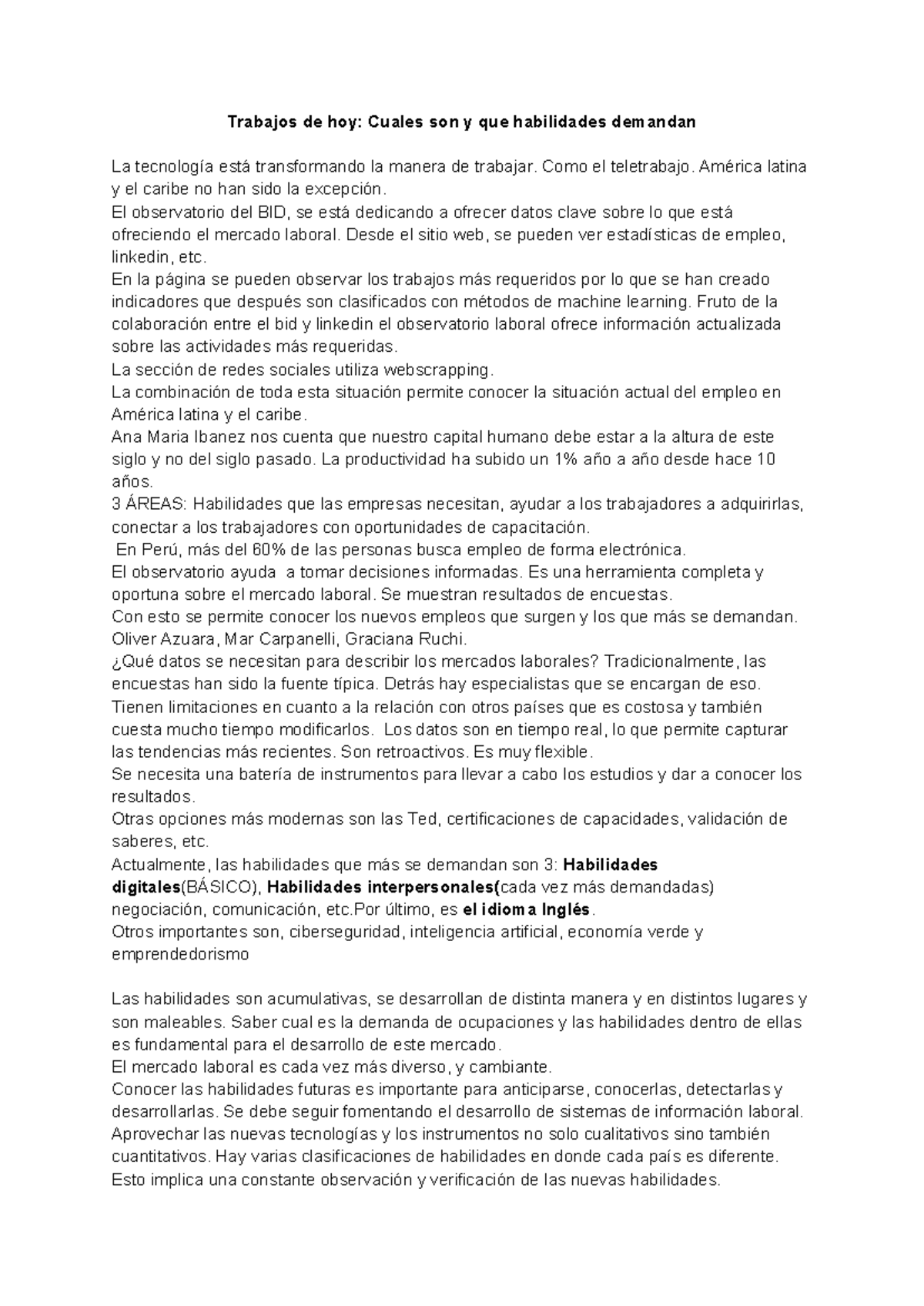 Trabajos de hoy Cuales son y que habilidades demandan - Como el ...