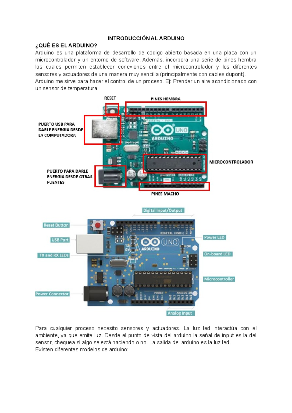 Introducción Arduino Para Repasar IntroducciÓn Al Arduino ¿quÉ Es El Arduino Arduino Es Una