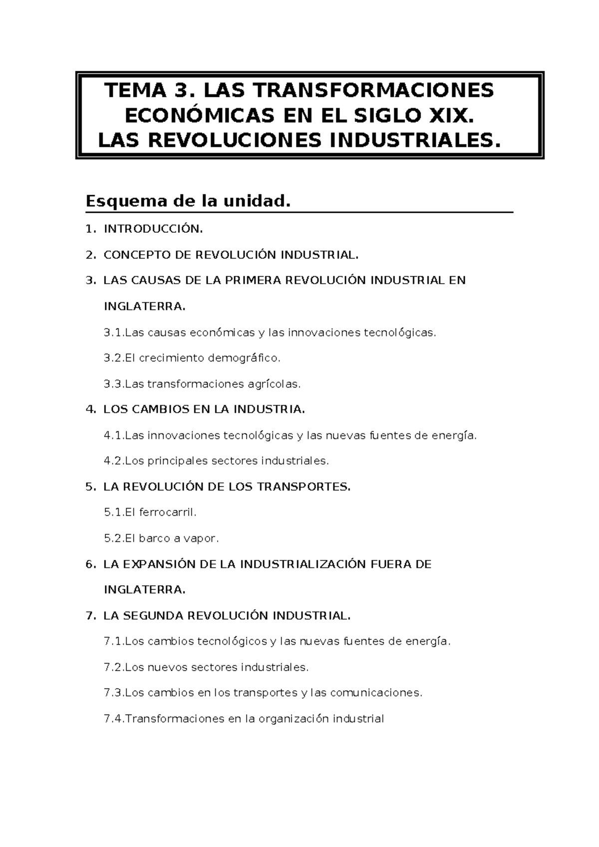 Tema 3. Las transformaciones económicas en el siglo XIX - TEMA 3. LAS TRANSFORMACIONES ...