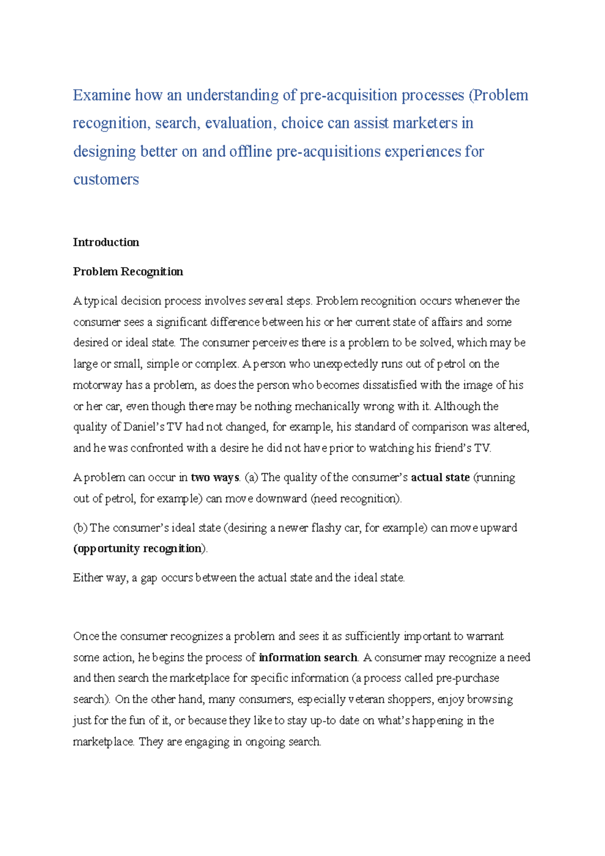 Exam 9 May 2018, questions and answers - Examine how an understanding ...