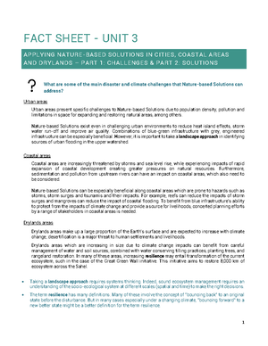 Fact sheet unit 2 - Notes from an UN workshop for sustainable ...