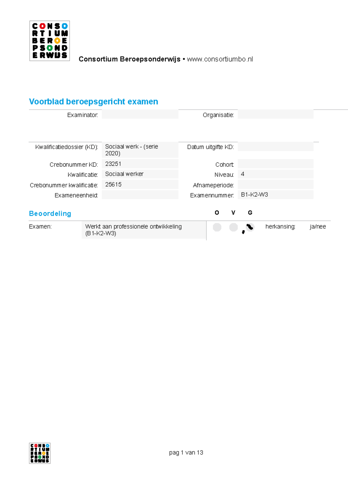 00167 09 SW Werkt aan professionele ontwikkeling (B1 K2 W3 ...