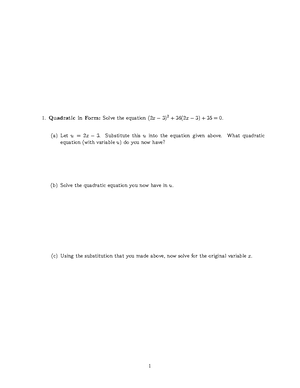 Algebra 2 Chapter 4 Team Quiz Review - MATH 1011 - Algebra 2 Chapter 4 ...