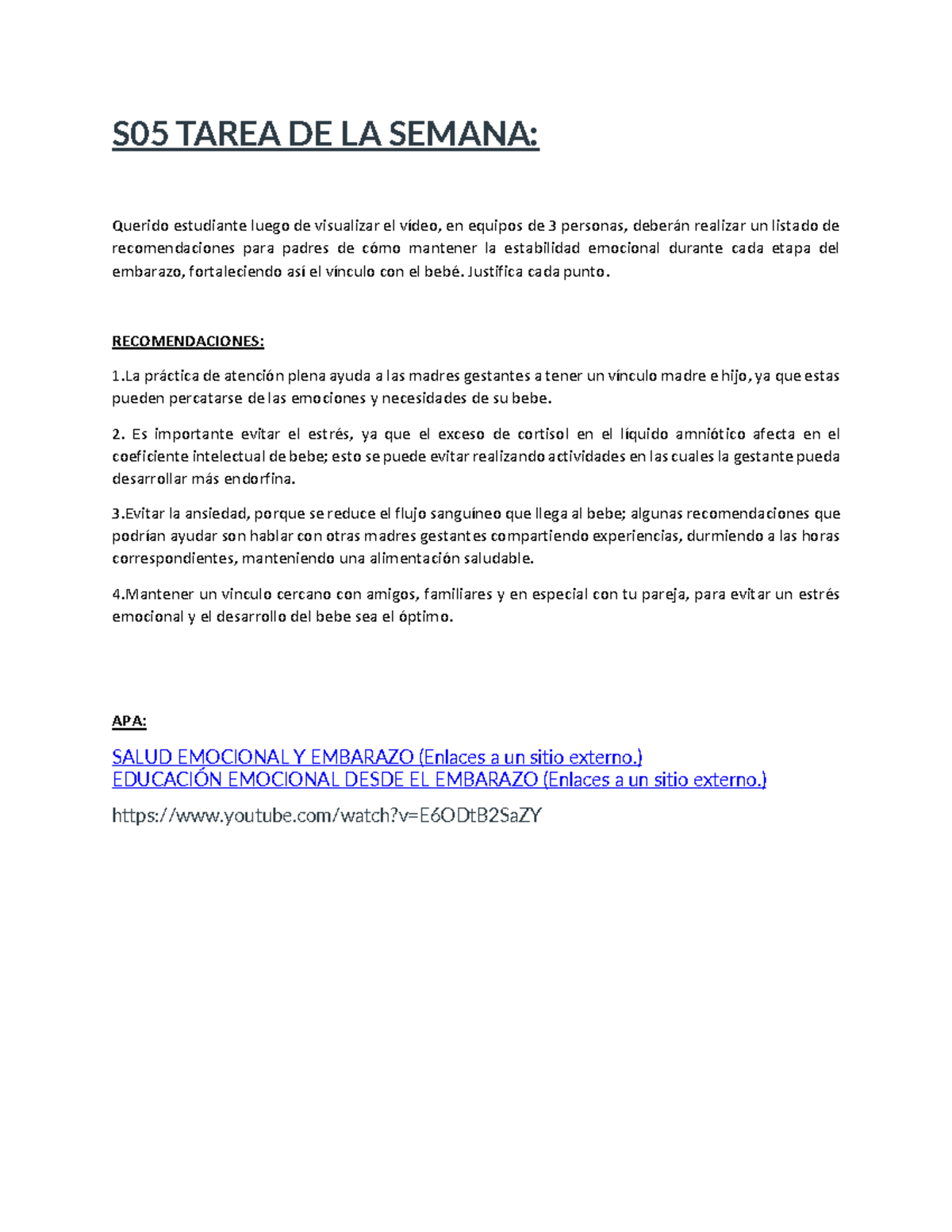 S05 Tarea DE LA Semana - S05 TAREA DE LA SEMANA: Querido estudiante ...