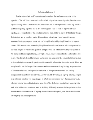 1208 Reflection Statement 1 - 1208: Reflection Statement 1 1208 One of ...