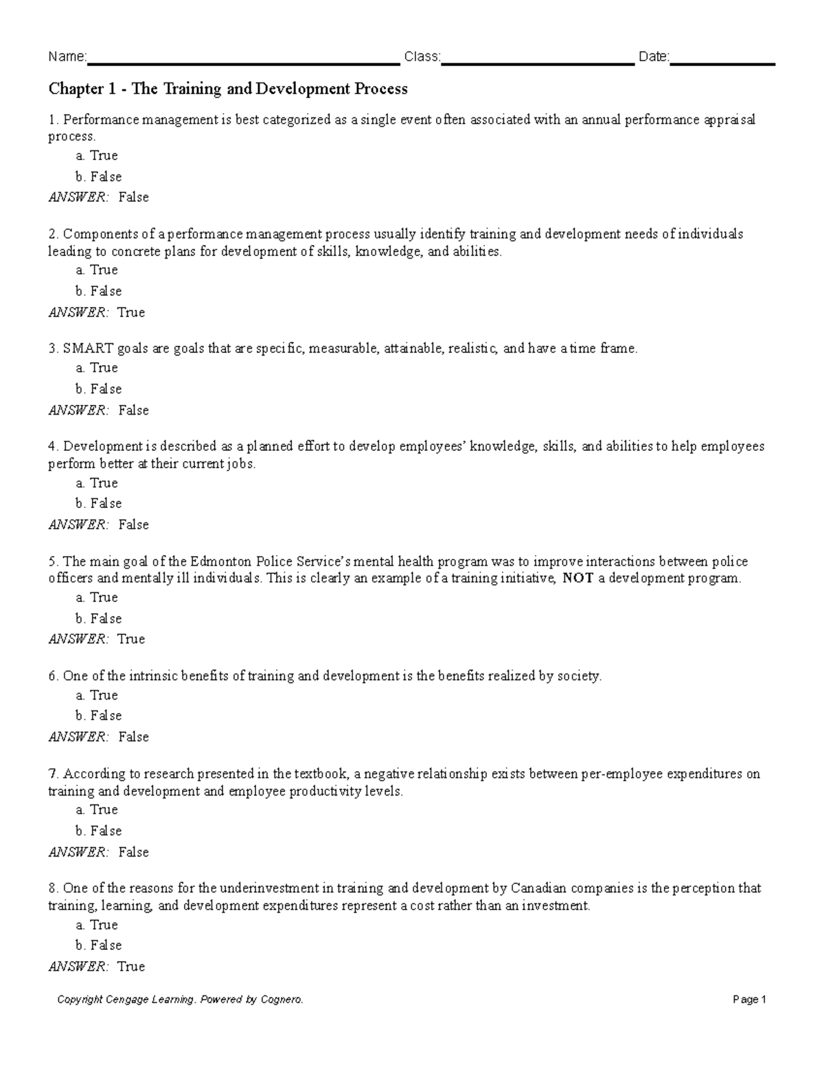 Chapter 1 The Training and Development Process - Chapter 1 - The ...