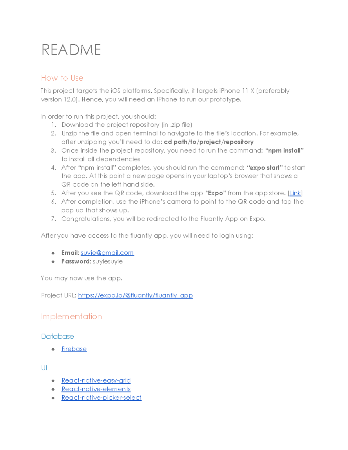 High fi Prototyping Readme - README How to Use This project targets the ...