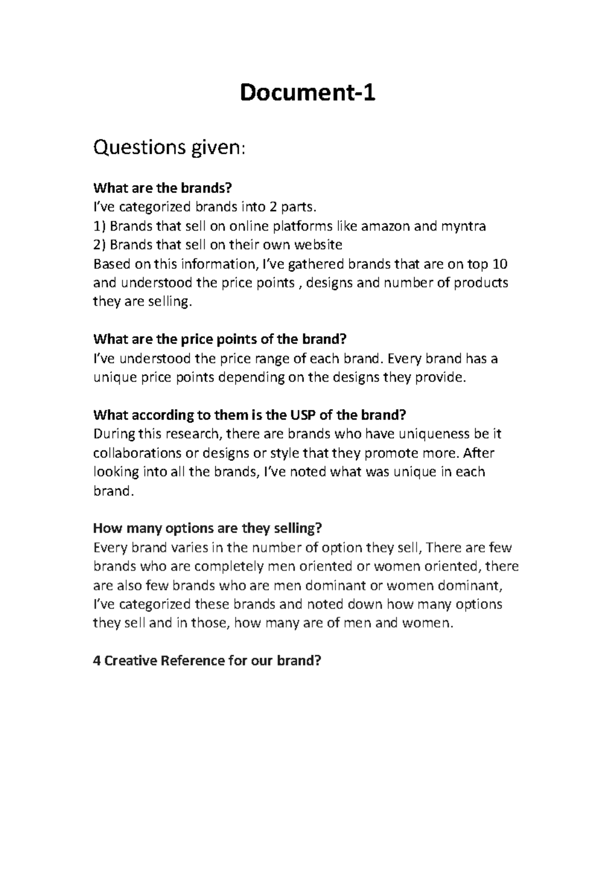 Doc-1 - helpful - Document- Questions given: What are the brands? I’ve ...