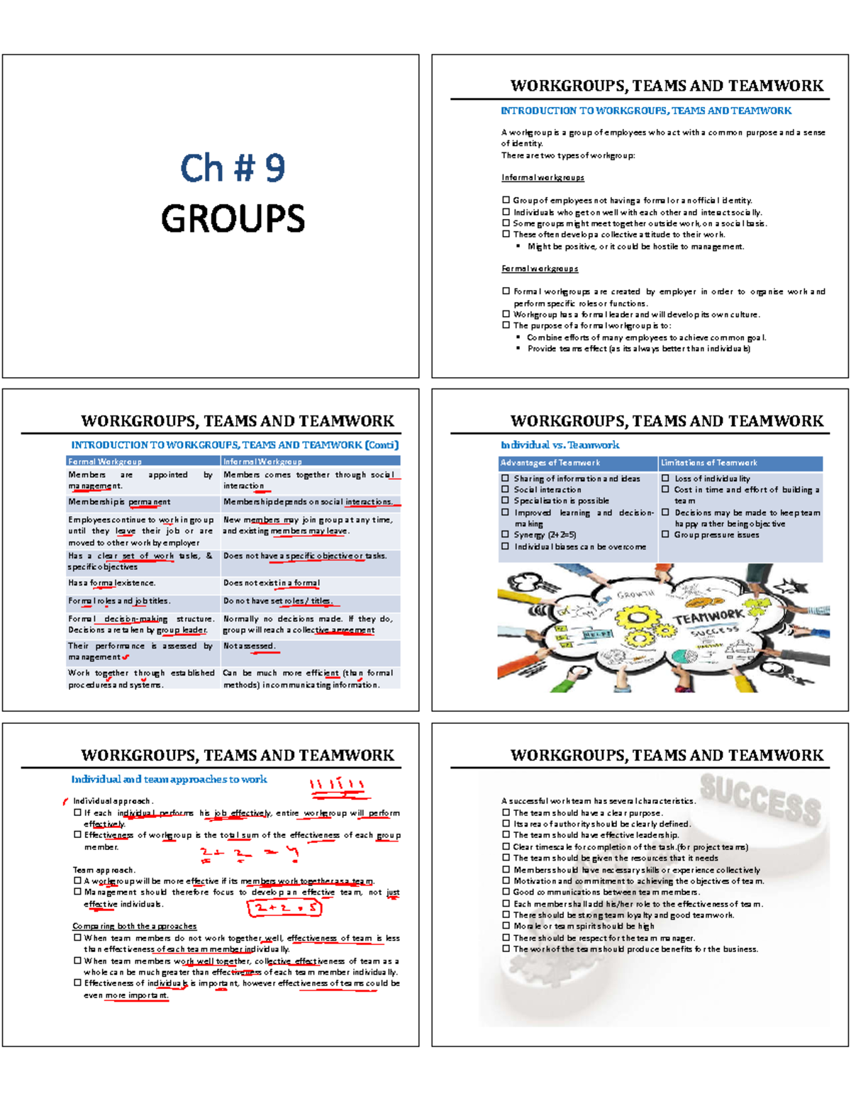CAF 04 BMBS Handout Chapter 9 - WORKGROUPS, TEAMS AND TEAMWORK ...