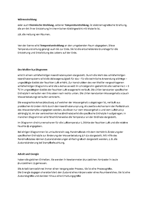 Thermodynamik 1 Formelsammlung - Formelsammlung Thermodynamik - Studocu