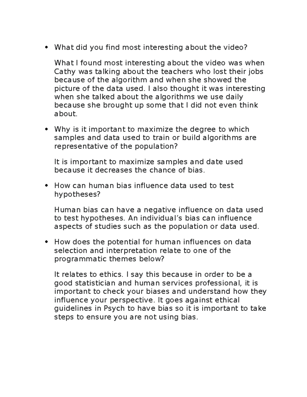 Psy260 Discussion 3 - What did you find most interesting about the ...