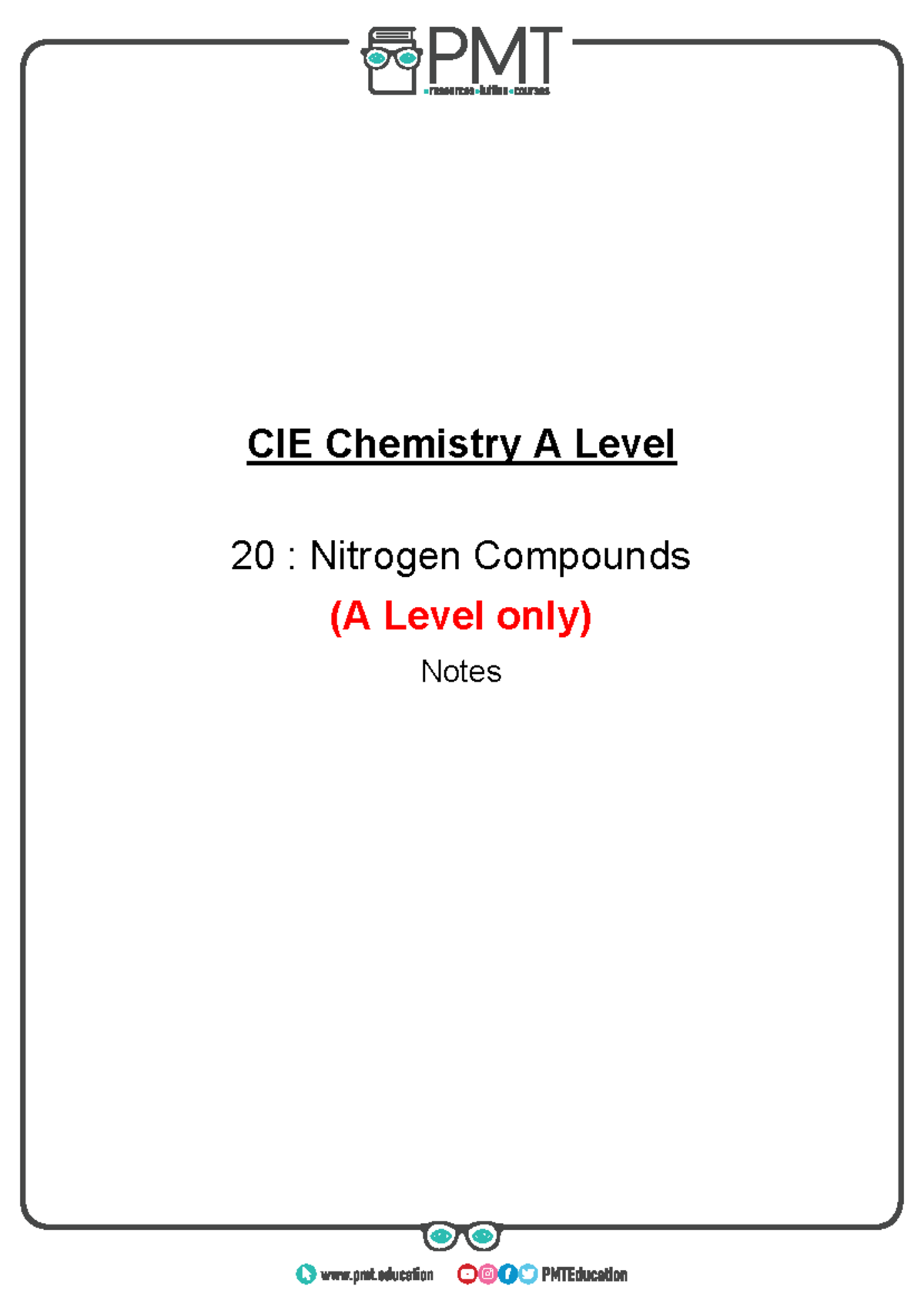 20. Nitrogen Compounds - CIE Chemistry A Level 20 : Nitrogen Compounds ...