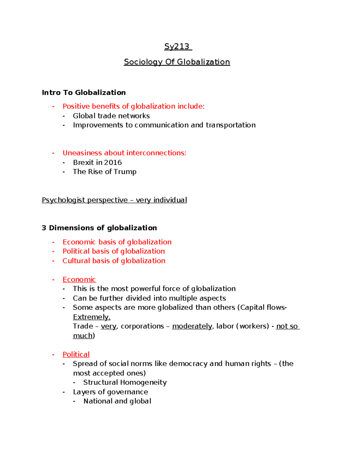 Sy213 Sociology Of Globalization - Sy Sociology Of Globalization Intro ...