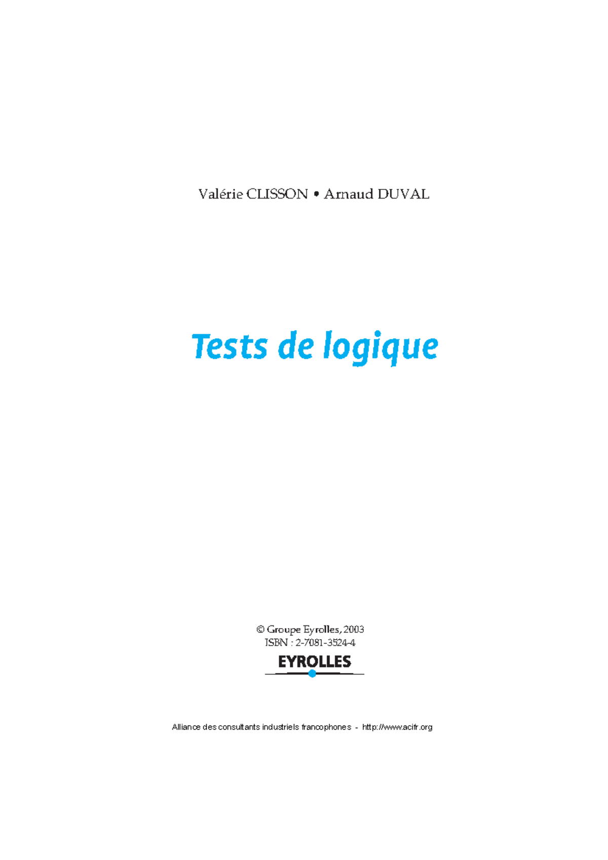 Test de logique PDF gratuit avec corrigé 2018 - Valérie CLISSON ...