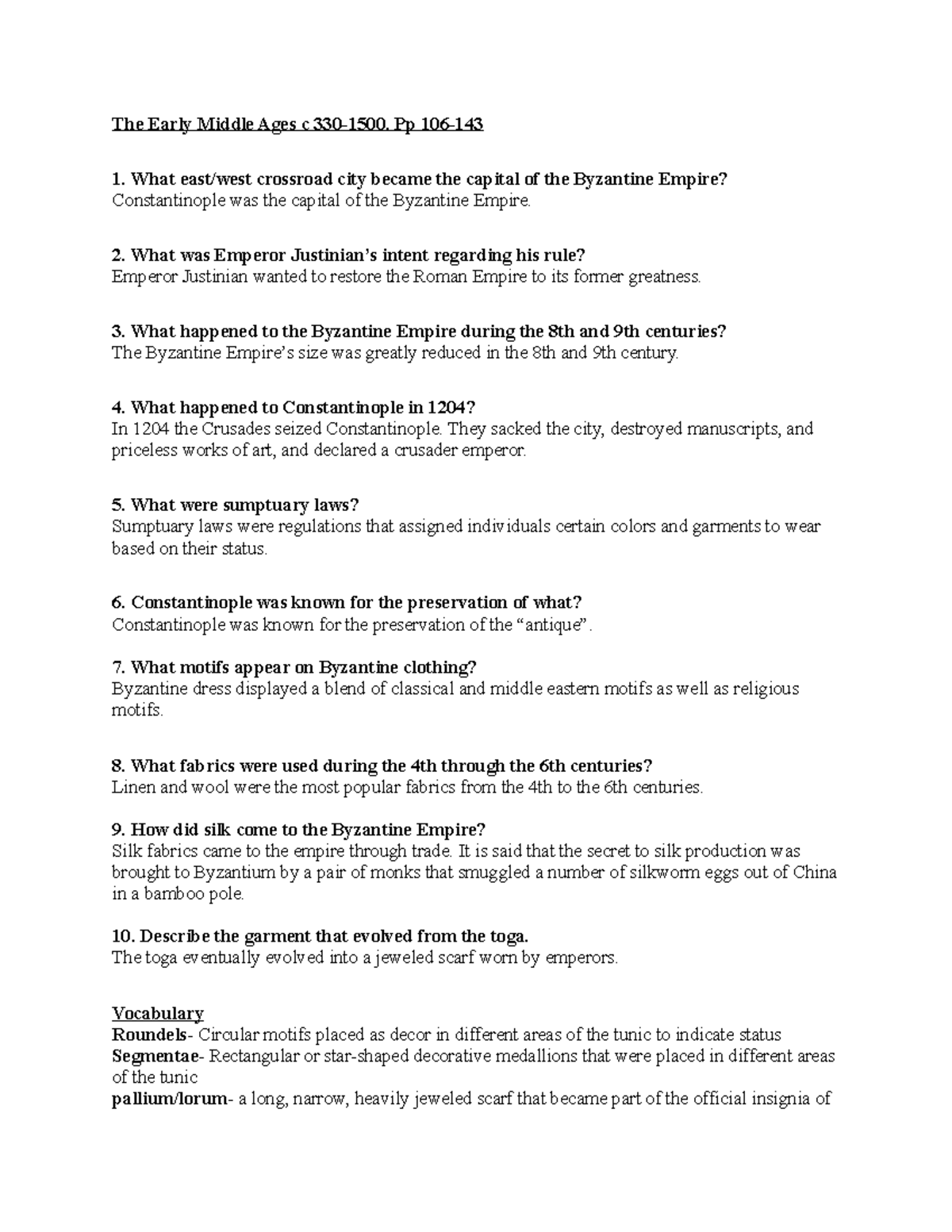 Early Middle Ages Chapter 5 - The Early Middle Ages c 330-1500. Pp 106 ...