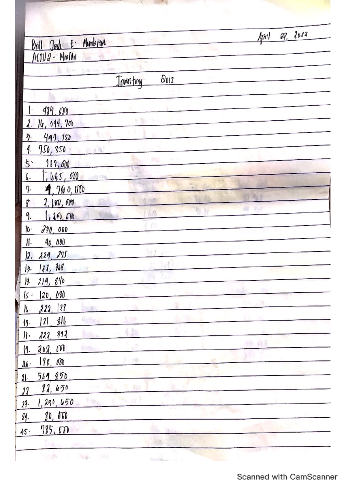 Inventory-Quiz-Answer key - Cost accounting - Studocu