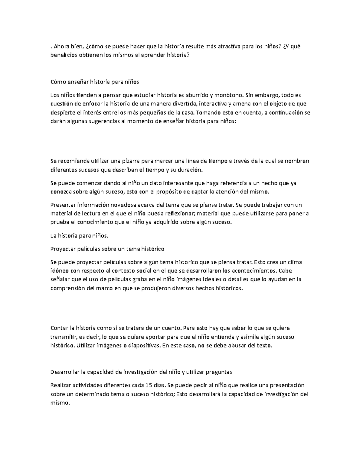 Como enseñar historia - . Ahora bien, ¿cómo se puede hacer que la ...