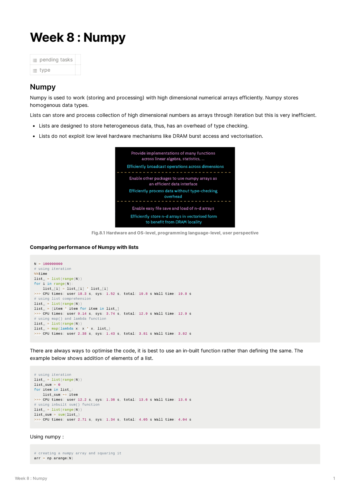 Week 8 Numpy - Data Science Course from PadhAI - Data Analytics - Studocu