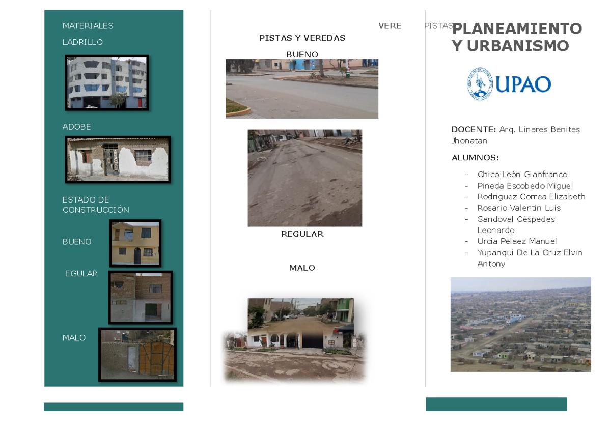 Triptico PLAN Y URB - MATERIALES LADRILLO ADOBE ESTADO DE CONSTRUCCIÓN ...