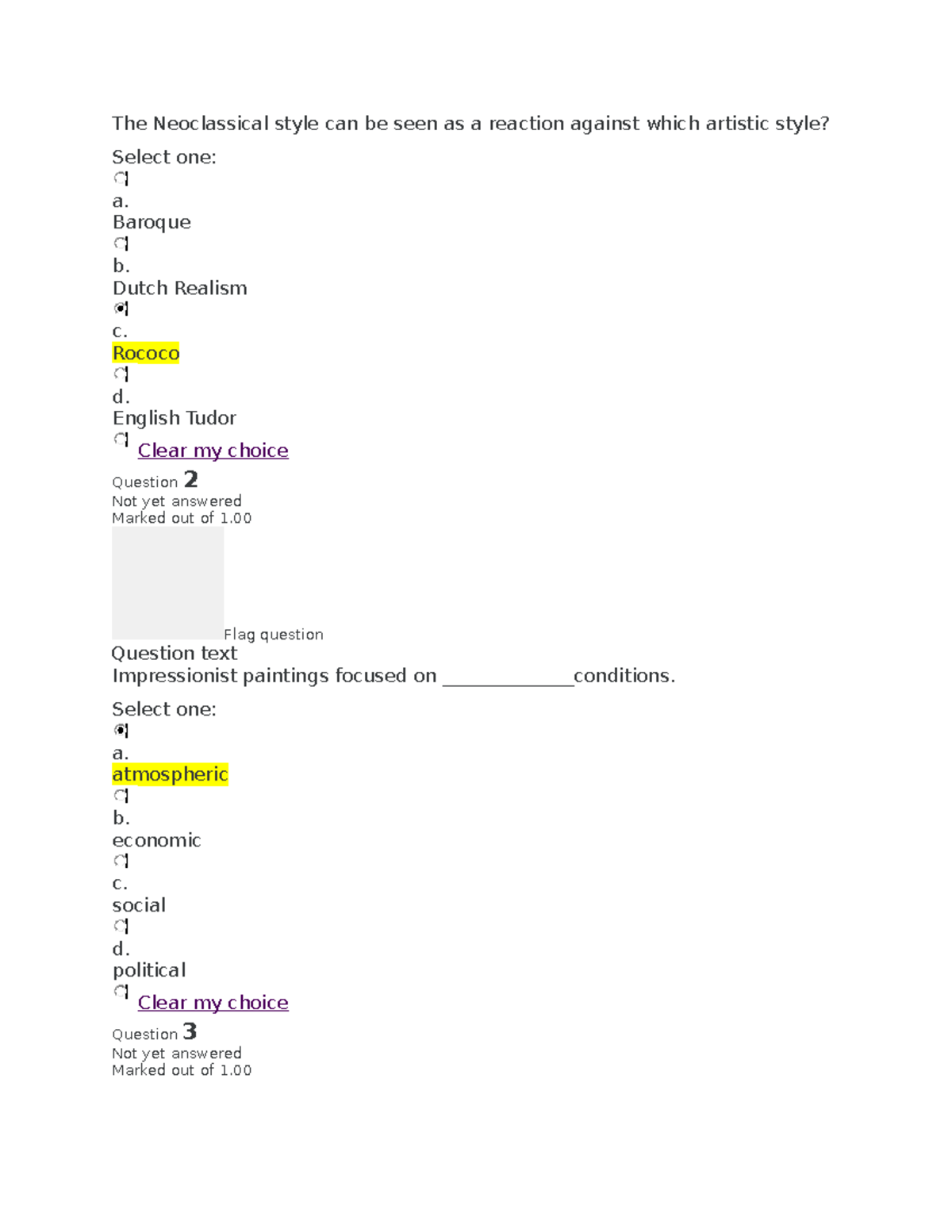 Art History Unit 6 Test