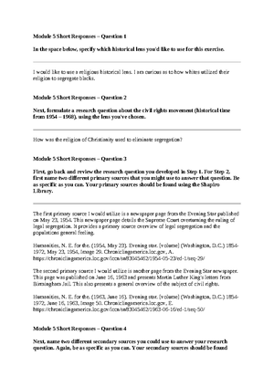 His-200 Module 8 Short Response - Module 8 Short Responses – Question 1 ...
