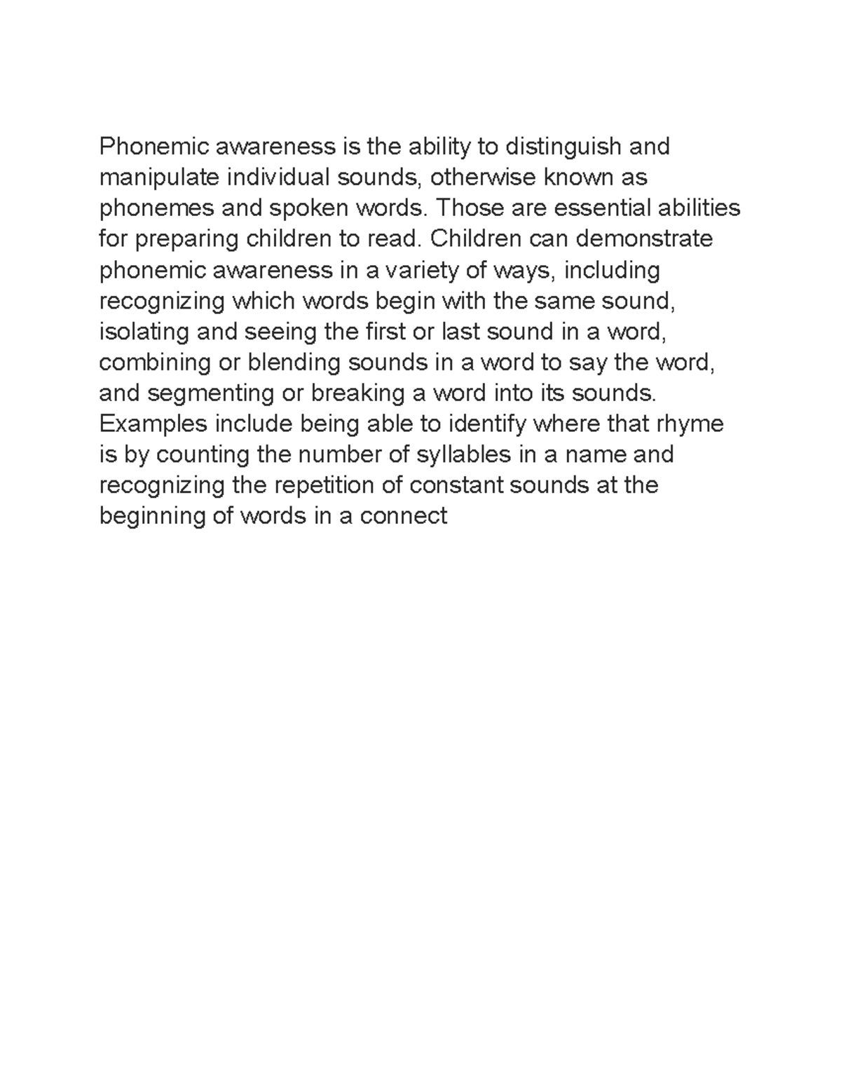 Phonemic awareness is the ability to distinguish and manipulate ...
