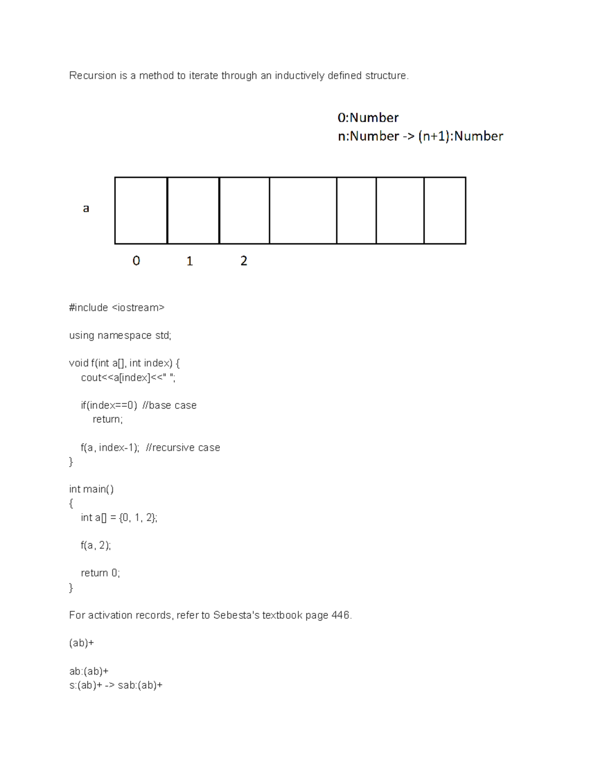 RA6 Notes - Recursion is a method to iterate through an inductively ...