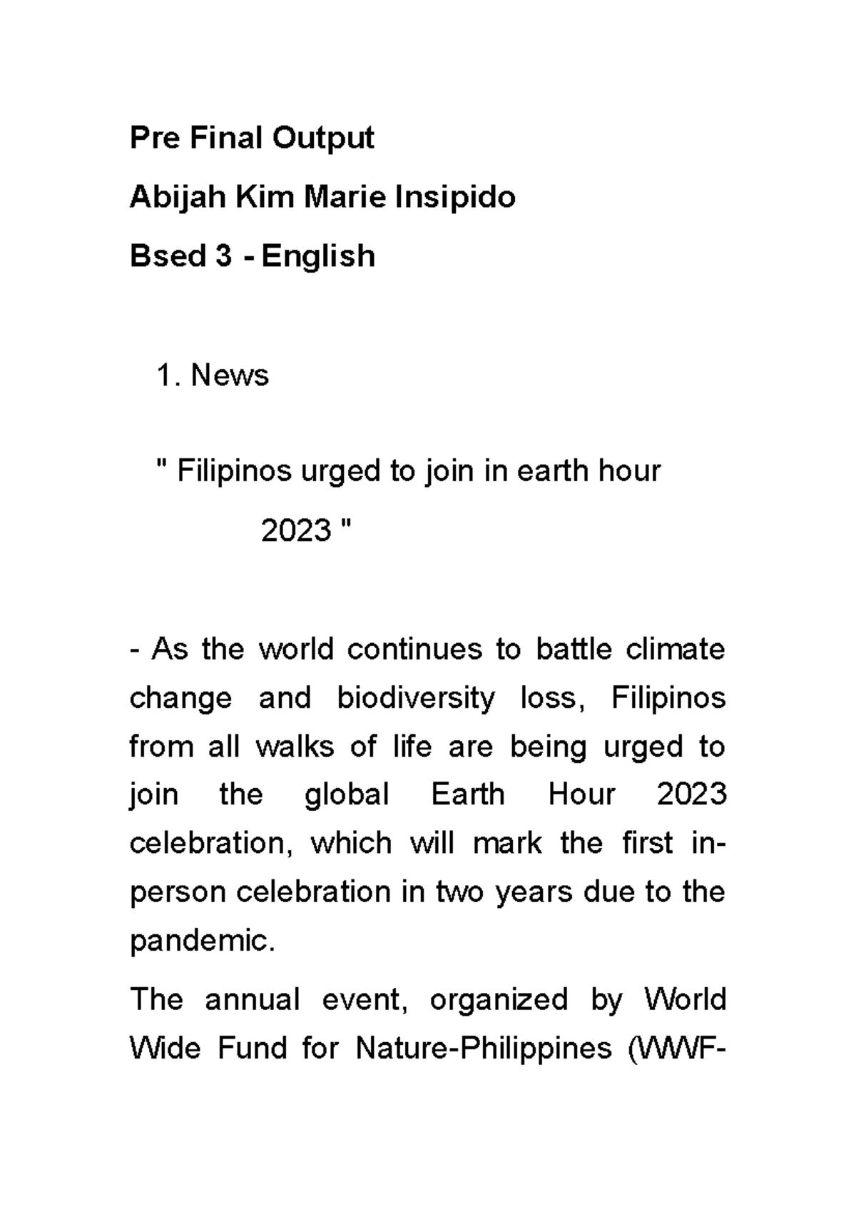 Pre Final Output - FDDF - Pre Final Output Abijah Kim Marie Insipido ...