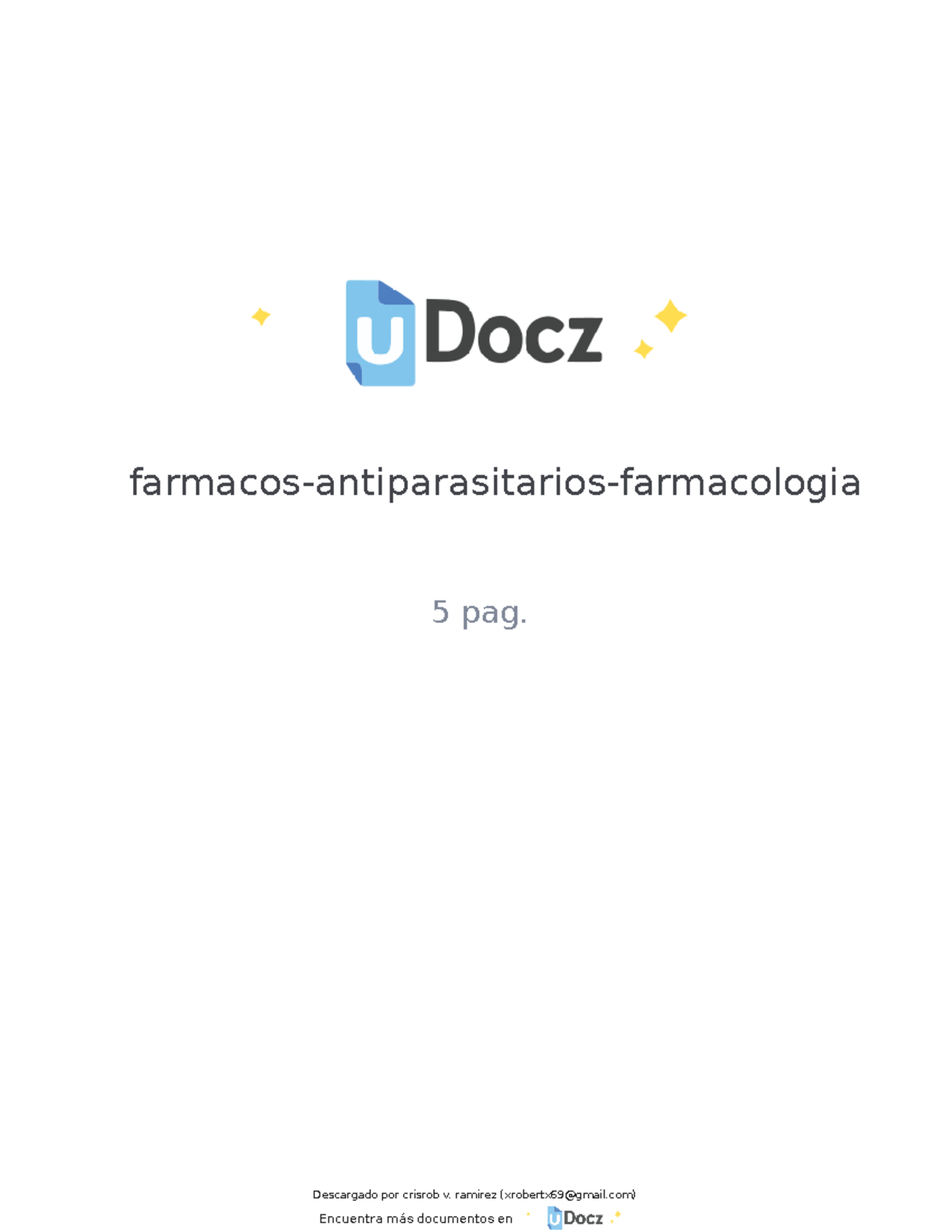 Farmacos antiparasitarios farmacologia 87406 downloable 1198379 - - Studocu