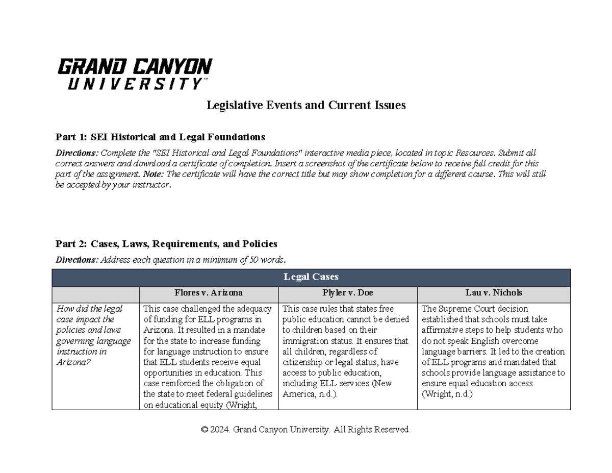 ESL-546 Legislative Events and Current Issues - Legislative Events and ...