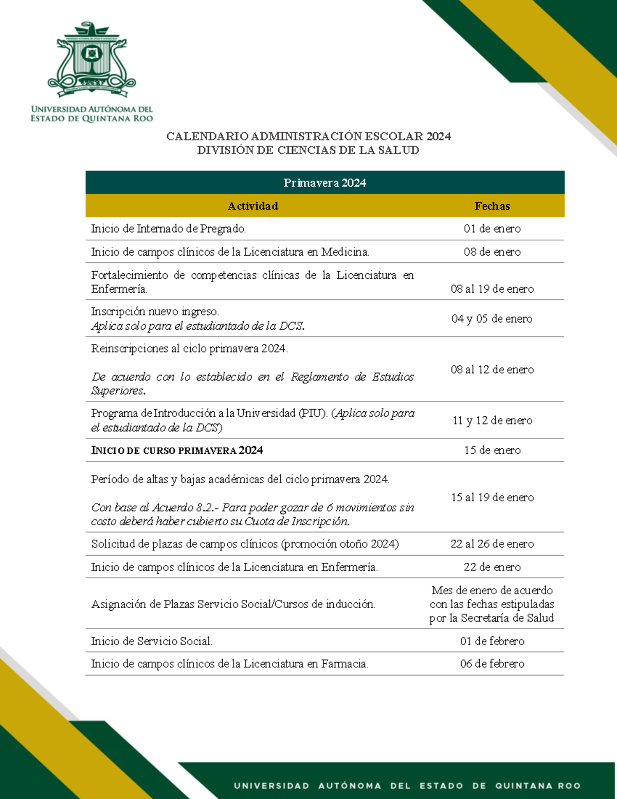 Calendario Escolar DCS 2024 - CALENDARIO ADMINISTRACIÓN ESCOLAR 2024 ...