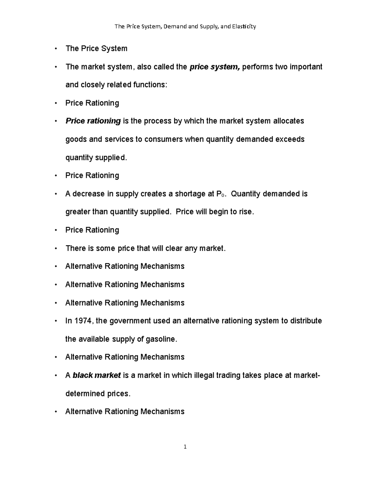 2021- ECON- Lecture Notes-The Price System, Demand and Supply, and ...