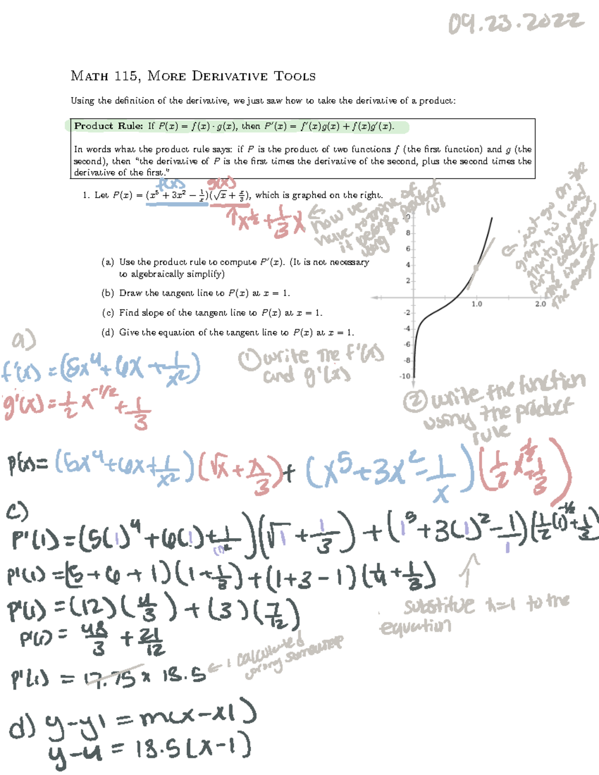 Derivative Product Quotient And Graphs - Math 115, More Derivative ...