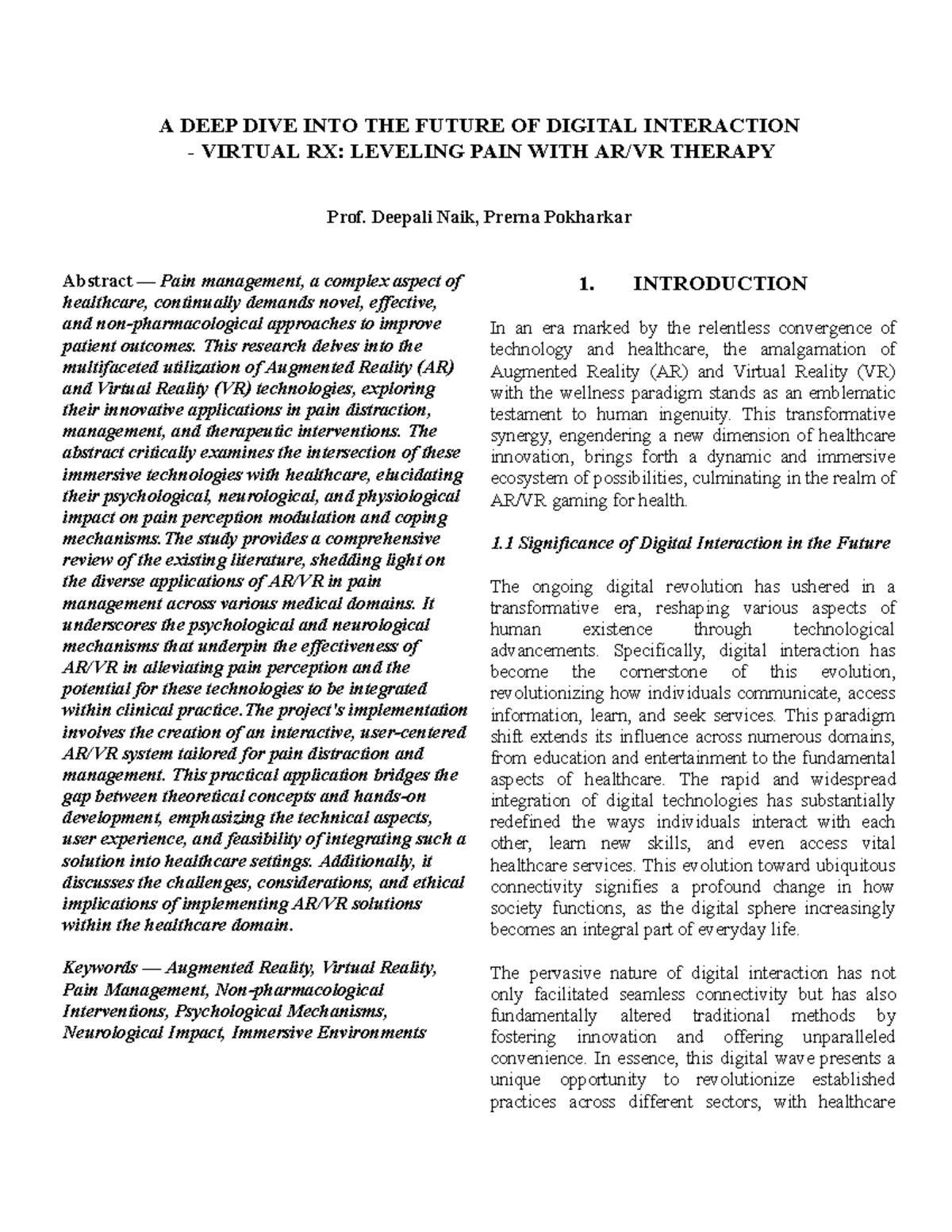 Survey - IEEE Format - A DEEP DIVE INTO THE FUTURE OF DIGITAL ...