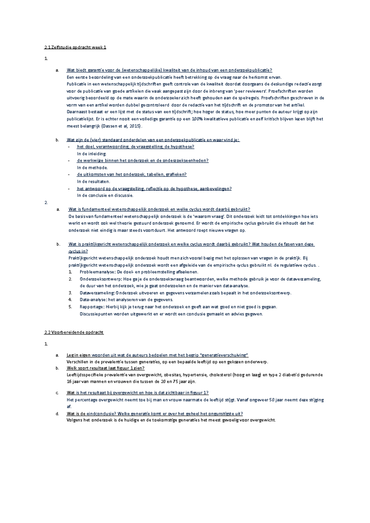 Training bijeenkomst 1 - 2 Zelfstudie opdracht week 1 a. Wat biedt ...