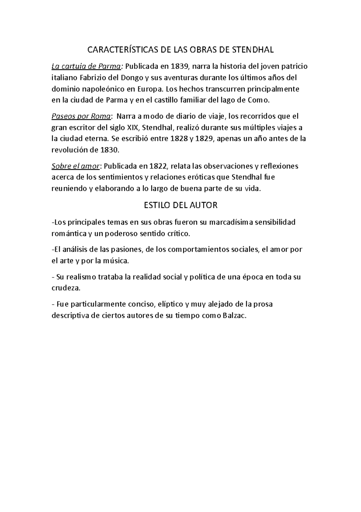 Características Y Esilo DEL Autor - CARACTERÍSTICAS DE LAS OBRAS DE ...